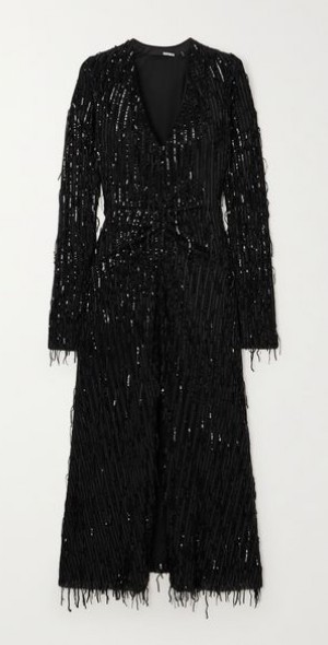 ROTATE BIRGER CHRISTENSEN - + NET SUSTAIN Sierra sequined stretch recycled-satin midi dress