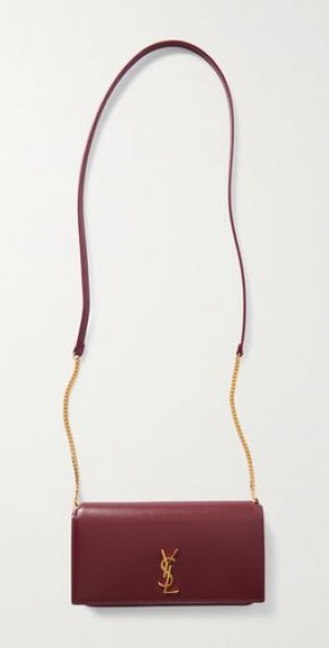 SAINT LAURENT - Cassandre Strap textured-leather phone case