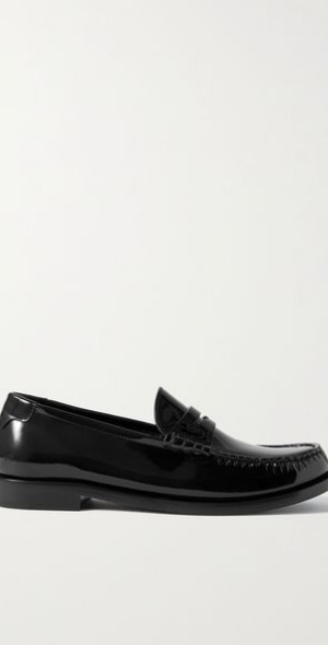 SAINT LAURENT - Le Loafer logo-embellished patent-leather loafers