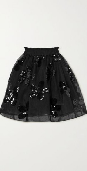 SIMONE ROCHA - Appliquéd tulle mini skirt