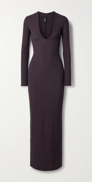 SKIMS - Soft Lounge Long Deep Plunge Dress - Phoenix