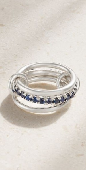SPINELLI KILCOLLIN - Petunia set of three sterling silver sapphire rings