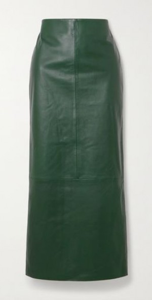 ST. AGNI - Paneled leather maxi skirt