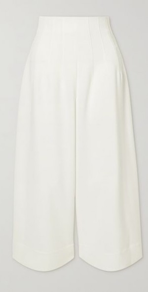 STAUD - Caleb cropped stretch-crepe wide-leg pants