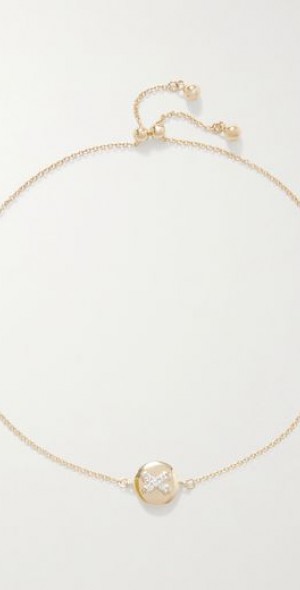 STONE AND STRAND - Button 14-karat gold diamond bracelet