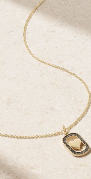 SYDNEY EVAN - Heart Open Icon Charm 14-karat gold diamond necklace