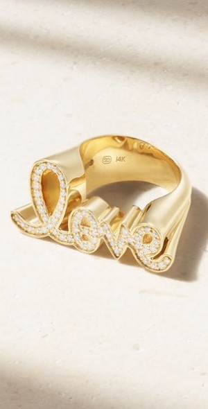 SYDNEY EVAN - Love Script 14-karat gold diamond ring