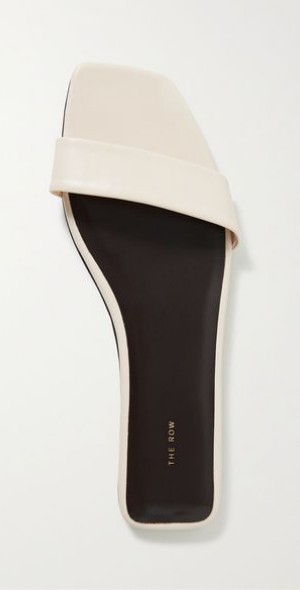 THE ROW - Chocolate leather slides