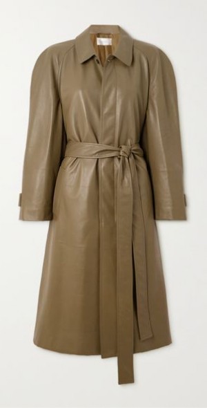 THE ROW - Devitt belted leather down coat