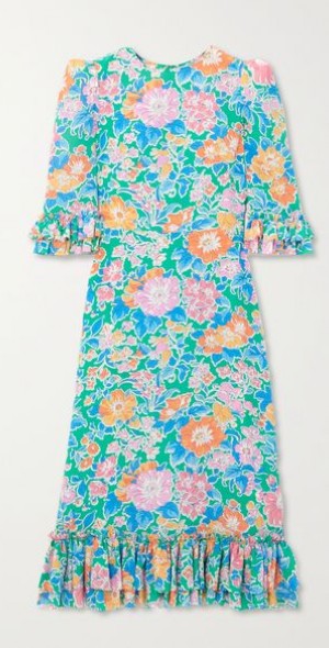 THE VAMPIRE'S WIFE - The Falconetti ruffled floral-print silk-crepe ...