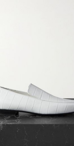 TOTEME - + NET SUSTAIN The Croco Oval croc-effect leather loafers