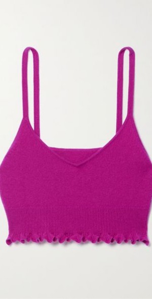 ULLA JOHNSON - Elia cropped ruffled cashmere tank