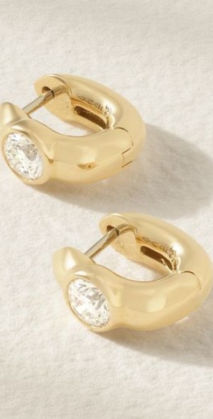 UNIFORM OBJECT - Tusk 18-karat gold diamond hoop earrings
