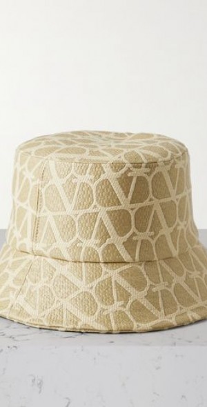 VALENTINO GARAVANI - Jacquard-woven raffia bucket hat
