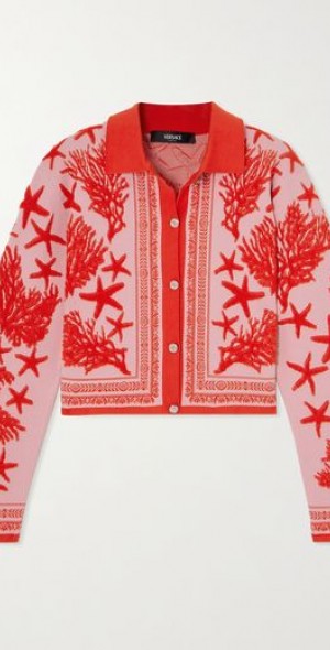 VERSACE - Jacquard-knit cardigan