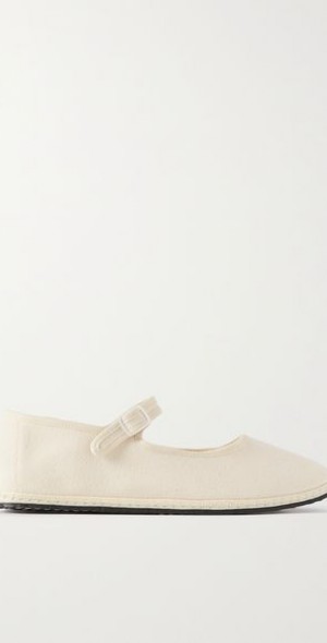 VIBI VENEZIA - Grosgrain-trimmed canvas Mary Jane slippers