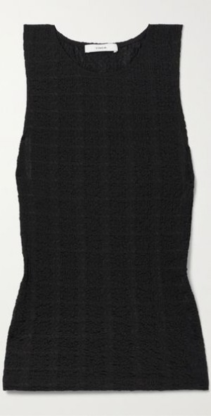 VINCE - Shirred stretch-jersey tank