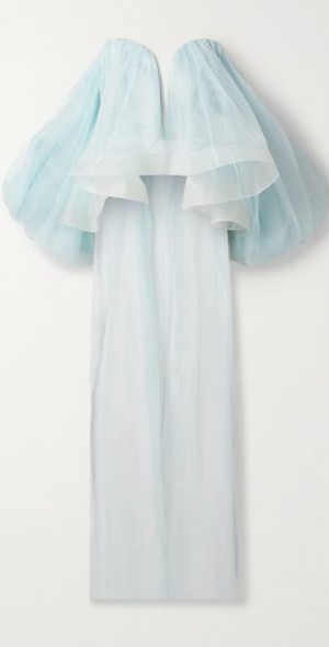 ZIMMERMANN - Crush strapless ruffled silk-organza top