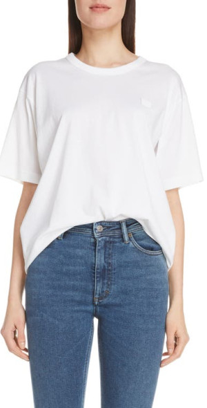 Acne Studios - Gender Inclusive Nash Face Patch T-Shirt in Optic White