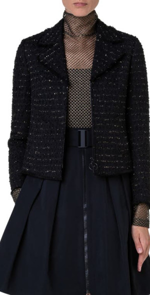Akris punto - Metallic Bouclé Jacket in Black-Gold