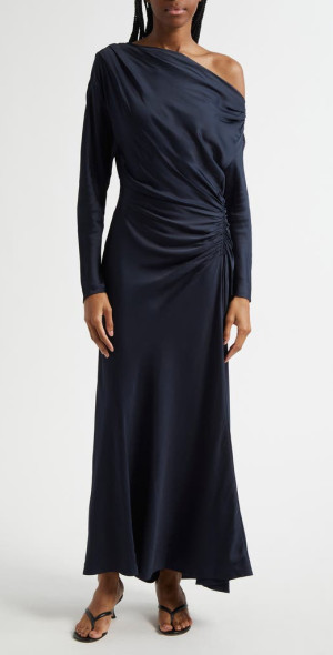 A.L.C. - Piper Asymmetric Long Sleeve Dress in Dark Sapphire at ...