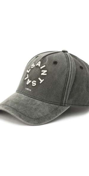 AllSaints - Circle Logo Baseball Cap in Washed Black at Nordstrom
