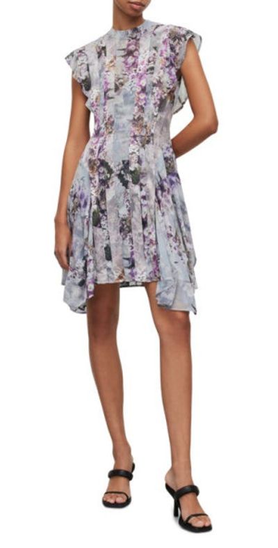 Lucia Floral Dress In Grey