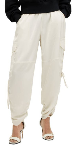 AllSaints - Kaye Ruched Cargo Pants in Beige White