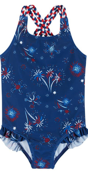 Andy & Evan - Kids' Patriotic One-Piece Swimsuit in Navy Firework at ...