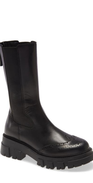 Ash - Lennox Lug Wingtip Boot in Black Leather at Nordstrom