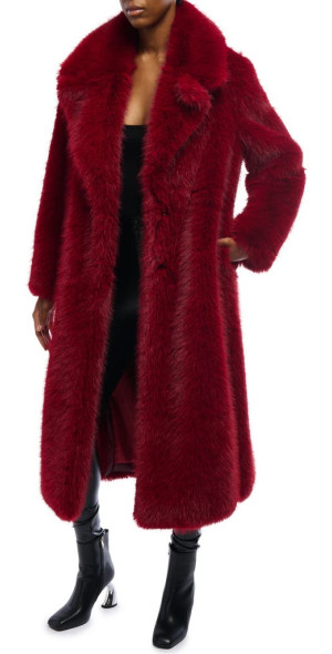 AZALEA WANG - Bcardi Faux Fur Coat in Red at Nordstrom, Size Small