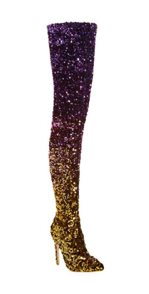 AZALEA WANG - Elliana Sequin Over the Knee Boot in Multi at Nordstrom, Size 7.5