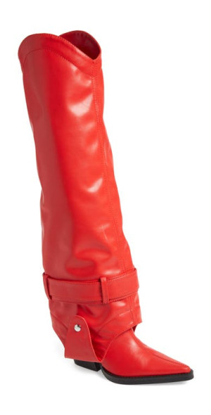AZALEA WANG - Matty Foldover Shaft Western Boot in Red at Nordstrom
