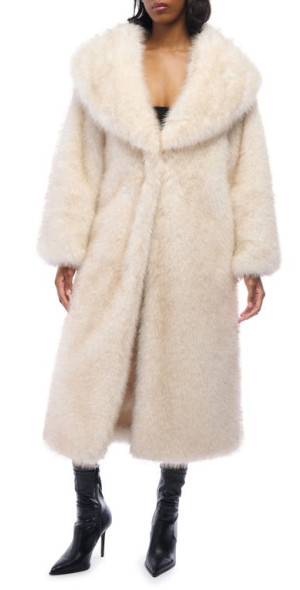 AZALEA WANG - Toasted Marshmallow Faux Fur Coat in White at Nordstrom, Size Small