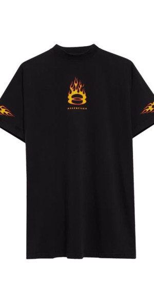Balenciaga - Burning Unity Oversize Graphic T-Shirt in 1134 Washed Out ...