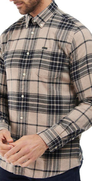 Barbour - Carter Tailored Fit Plaid Cotton Button-Down Shirt in Stone Marl
