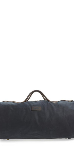 Barbour - Waxed Canvas Duffle Bag in Navy at Nordstrom