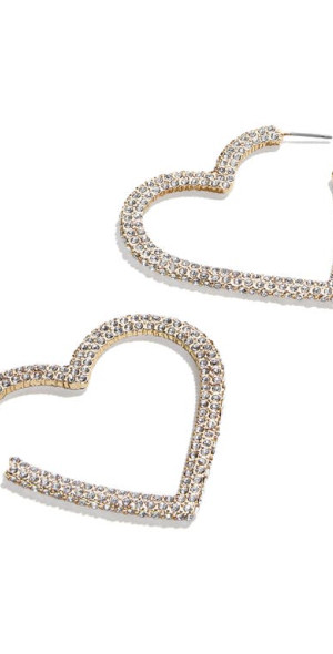 BaubleBar - Jocelyn Pavé Heart Hoop Earrings in Gold