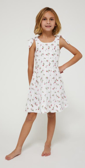 Beach Riot - Kids' Little Maisie Pleated A-Line Dress in Peony Blossom
