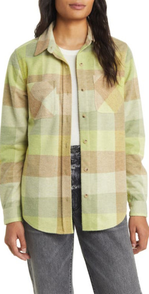 beachlunchlounge - Sally Plaid Shacket in Citron Sage at Nordstrom