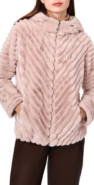 Bernardo - Faux Fur Jacket in Petal Pink