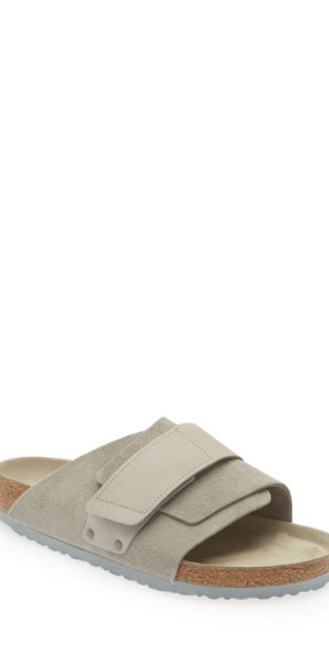 Birkenstock - Kyoto Slide Sandal in Stone Coin Suede at Nordstrom