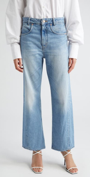 BITE Studios - Curved Organic Cotton Denim Jeans in Brushed Blue at Nordstrom