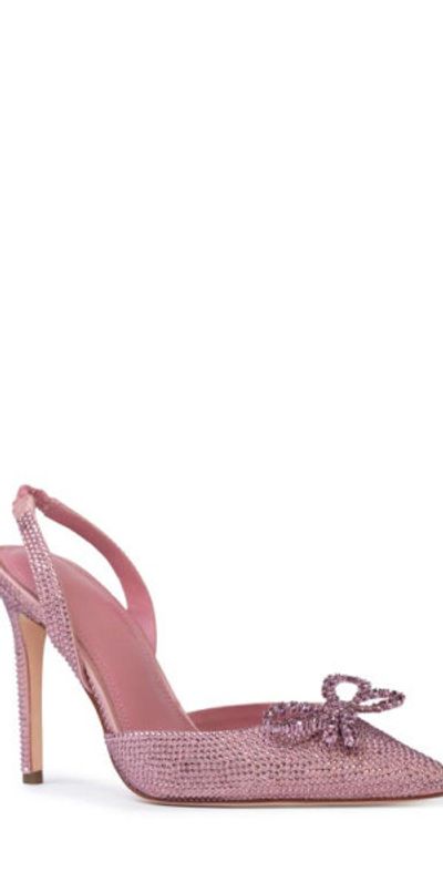 BLACK SUEDE STUDIO - Rosalina Crystal Bow Slingback Pump in Dusty Rose ...