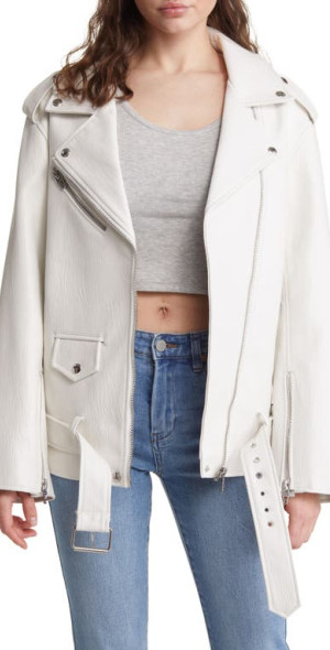 BLANKNYC - Boyfriend Faux Leather Moto Jacket in Early Riser at Nordstrom