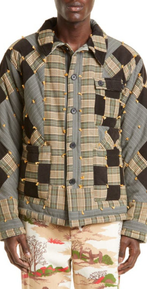 Bode - Nine Square Patchwork Quilted Cotton Jacket in Multi at Nordstrom