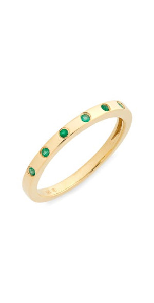 Bony Levy - El Mar Emerald Stacking Ring in 18K Yellow Gold at Nordstrom