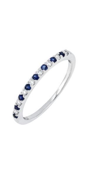 Bony Levy - El Mar Gemstone & Diamond Stacking Ring in 18K White Gold ...