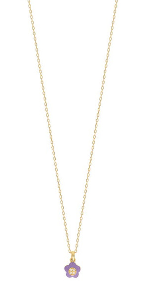 Bony Levy - Kids' Flower Diamond Pendant Necklace in 18K Yellow Gold