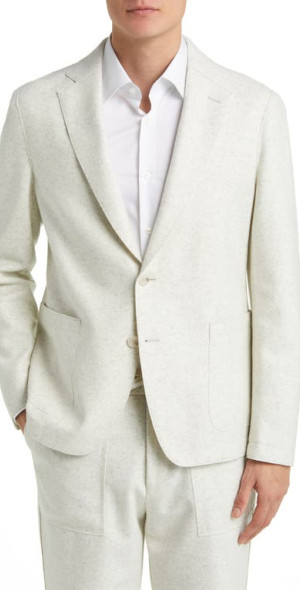 BOSS - Hanry Recycled Polyester Sport Coat in Open White